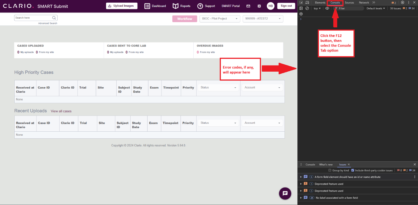 Chrome troubleshooting Console – SMART SUBMIT KNOWLEDGEBASE